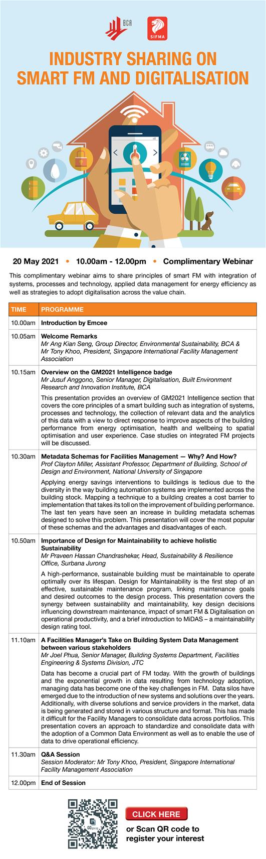 BCA-SIFMA Industry Sharing on Smart FM and Digitalisation